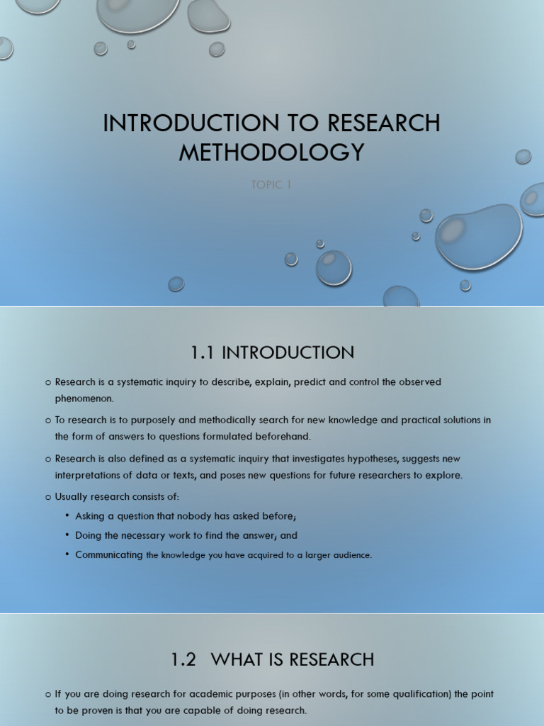 Topic 1 Research For Beginners - Introduction To Research Methodology ...