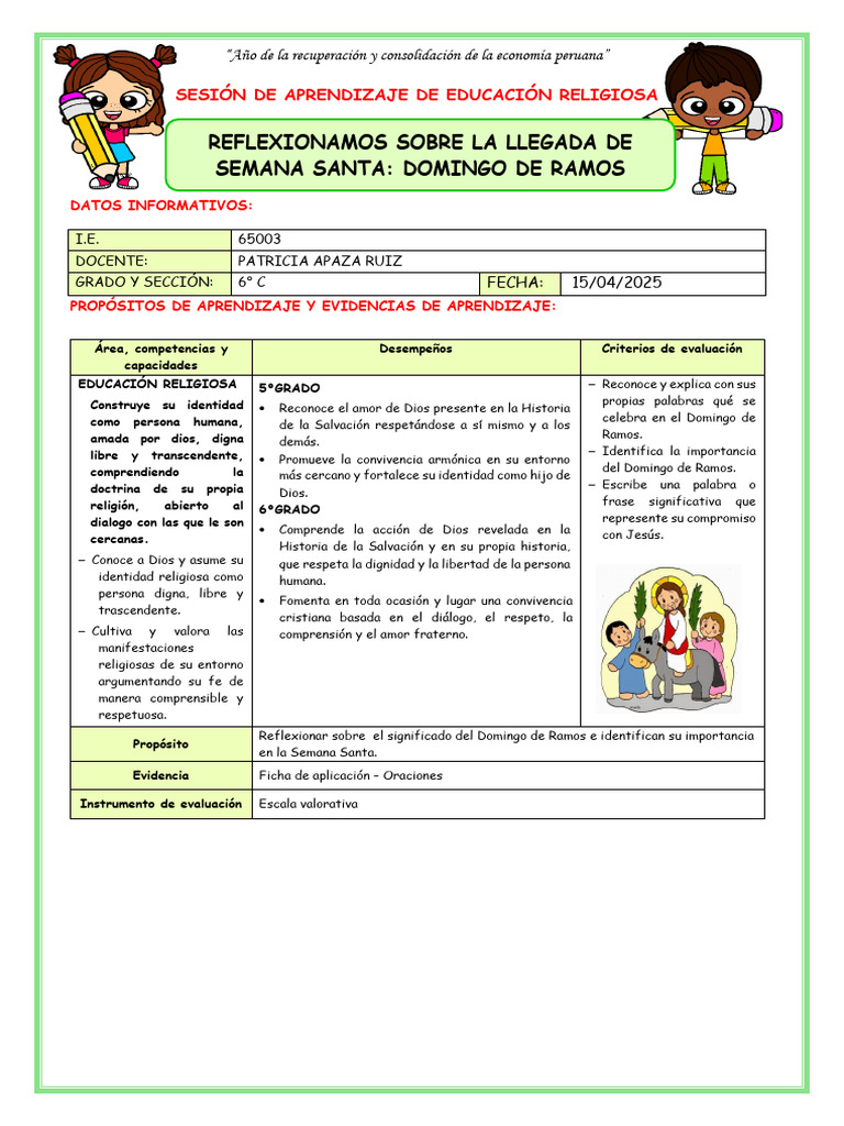 Ses-Mart-Relig-Reflexionamos Sobre La Llegada de Semana Santa Domingo de Ramos-Jezabel Camargo ...