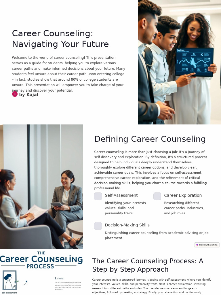 Career Counseling Navigating Your Future | PDF | Decision Making | Goal