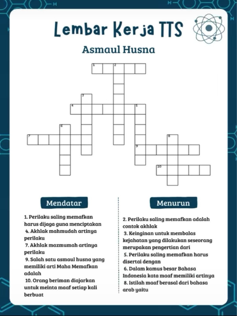 Tts Asmaul Husna Kelas 6 | PDF