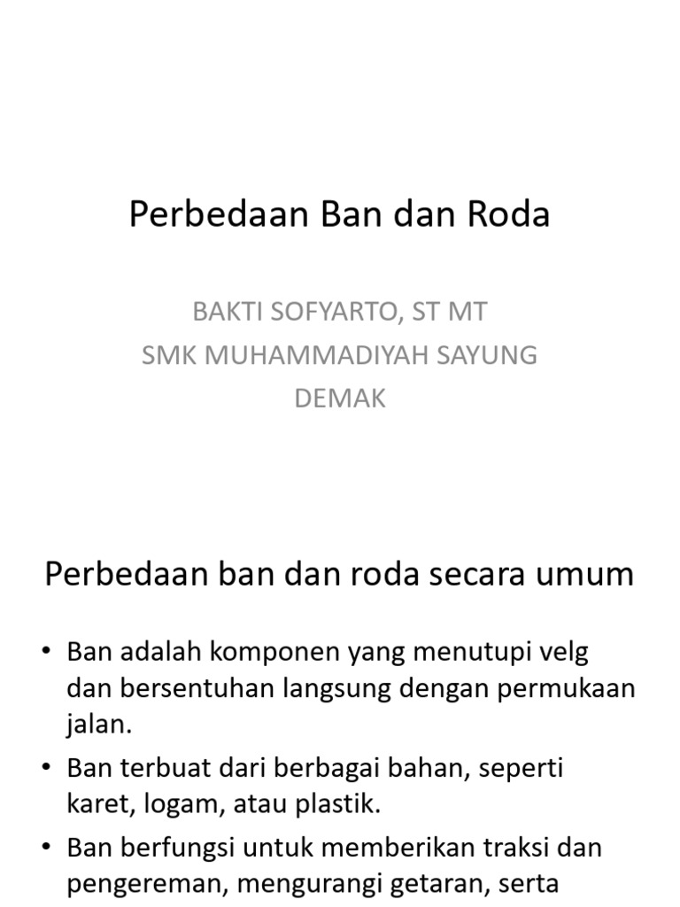 01 Perbedaan Ban Dan Roda | PDF