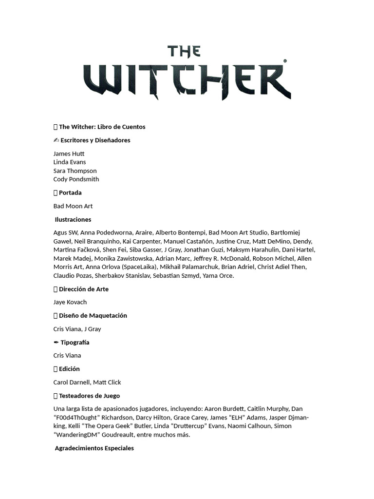 The Witcher - El Libro de Cuentos | PDF