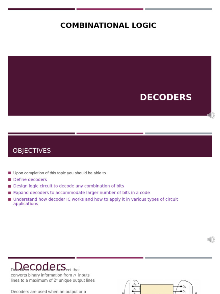 MCTE 2332 Topic 7 Decoders | PDF | Logic Gate | Digital Electronics