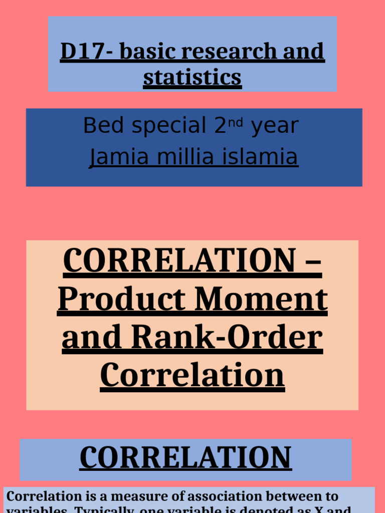 CORRELATION - Product Moment and Rank-Order Correlation | PDF | Scatter Plot | Statistical Analysis