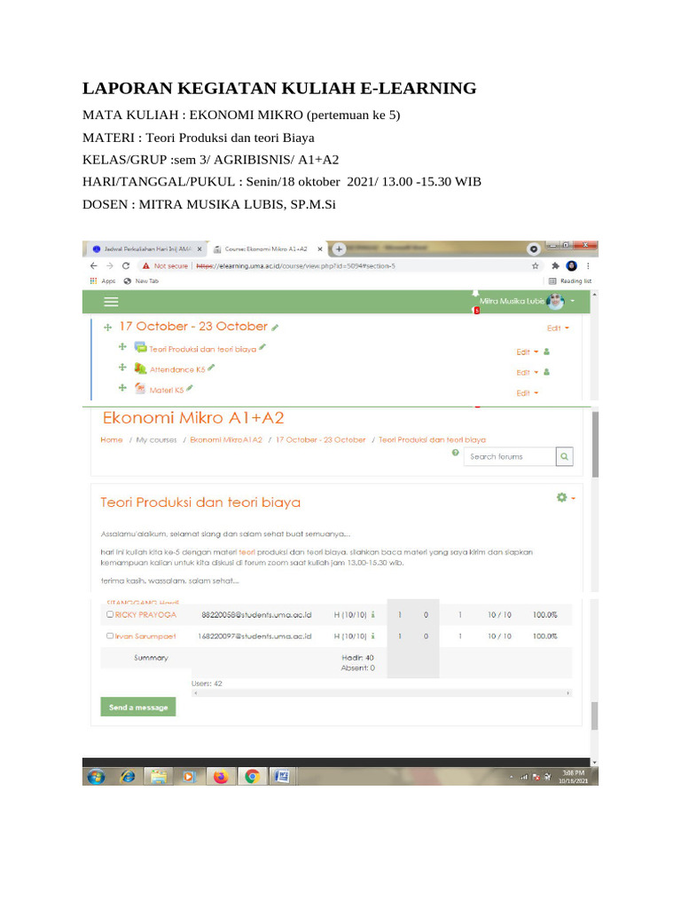 LAPORAN KULIAH Elearning K5 1018 EMA1A2 | PDF