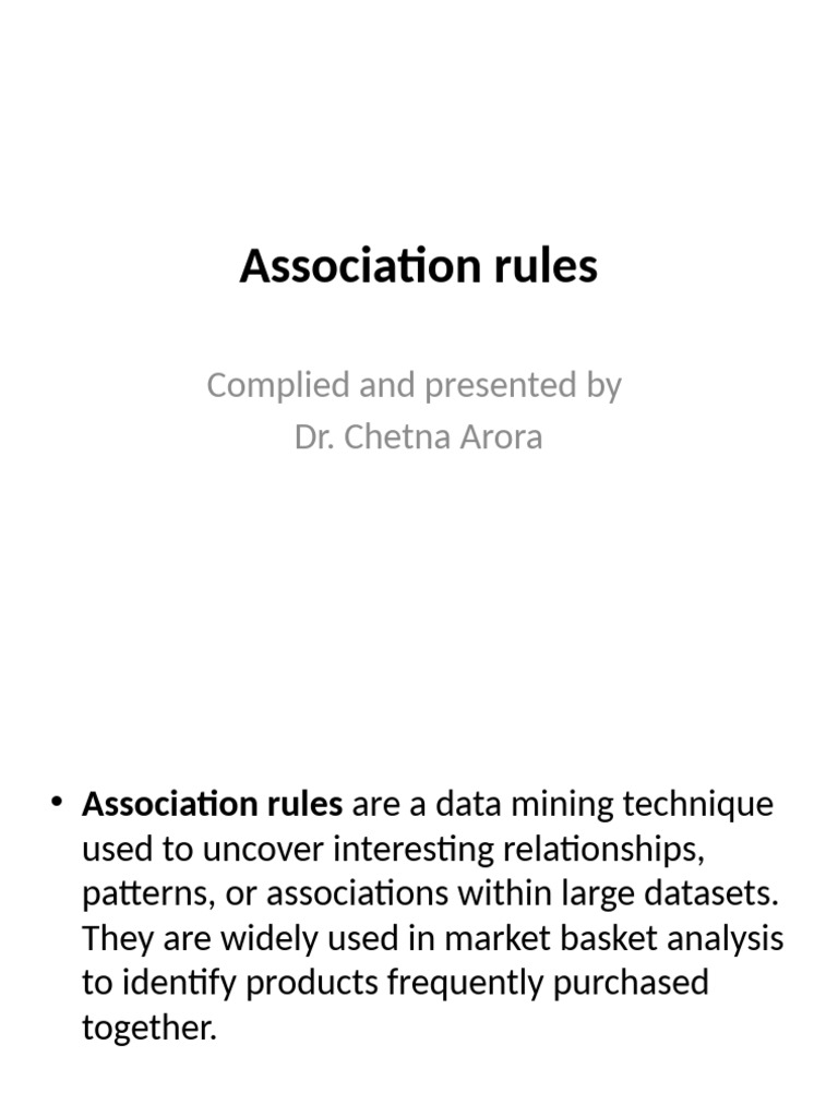 Dar Lec 15 Association Rules | PDF | Scientific Method | Information Science