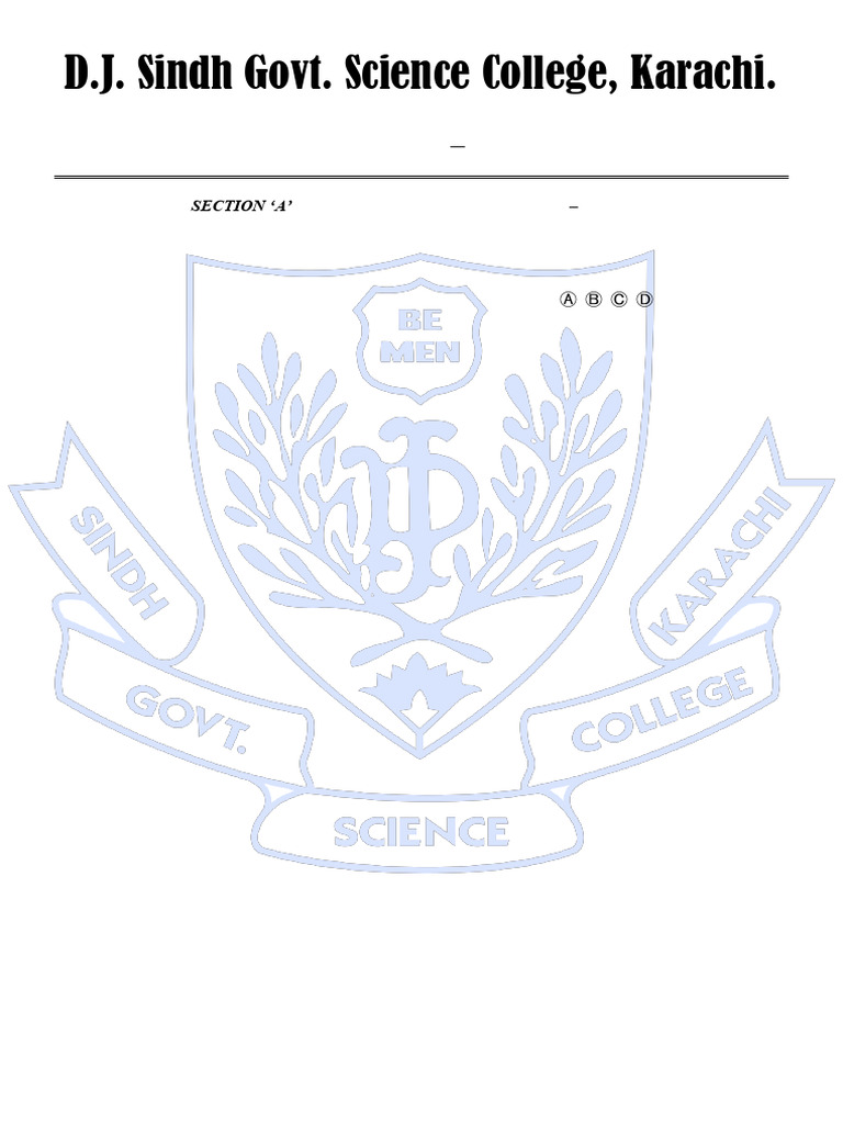 DJ Sindh Govt. Science College Botany Exam 2024 | PDF | Plants | Cell ...