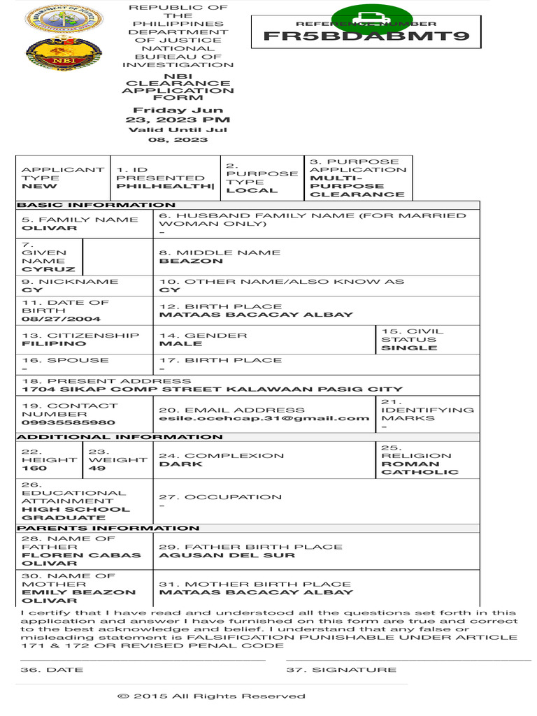 Nbi Clearance | PDF | Justice | Crime & Violence