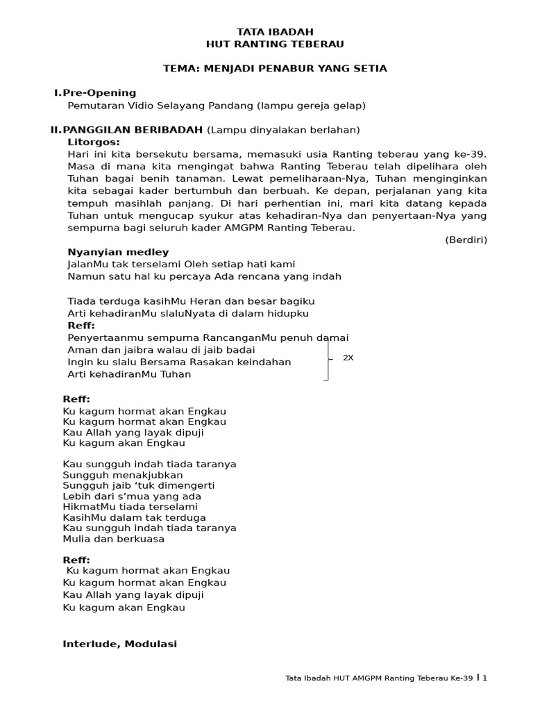 TATA KEBAKTIAN HUT Teberau 39 | PDF