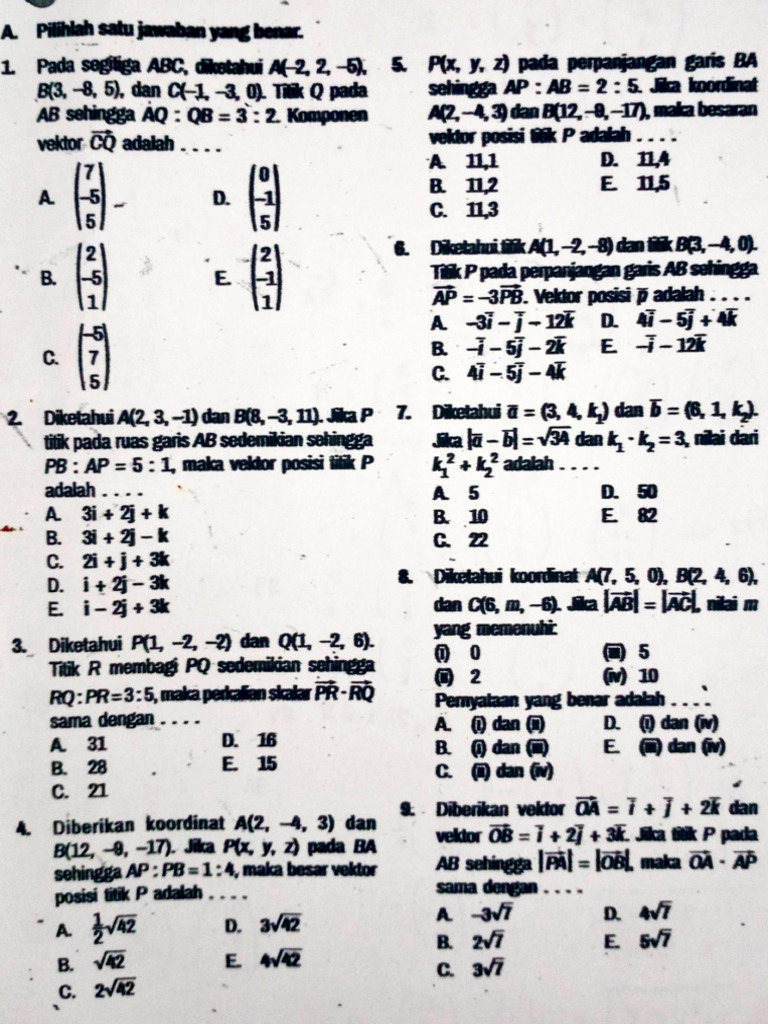 Soal Vektor Kelas 11 | PDF