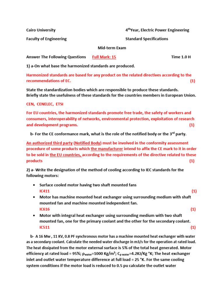 Mid Term Exam 2020 Solution | PDF | Power Supply | Heat Exchanger