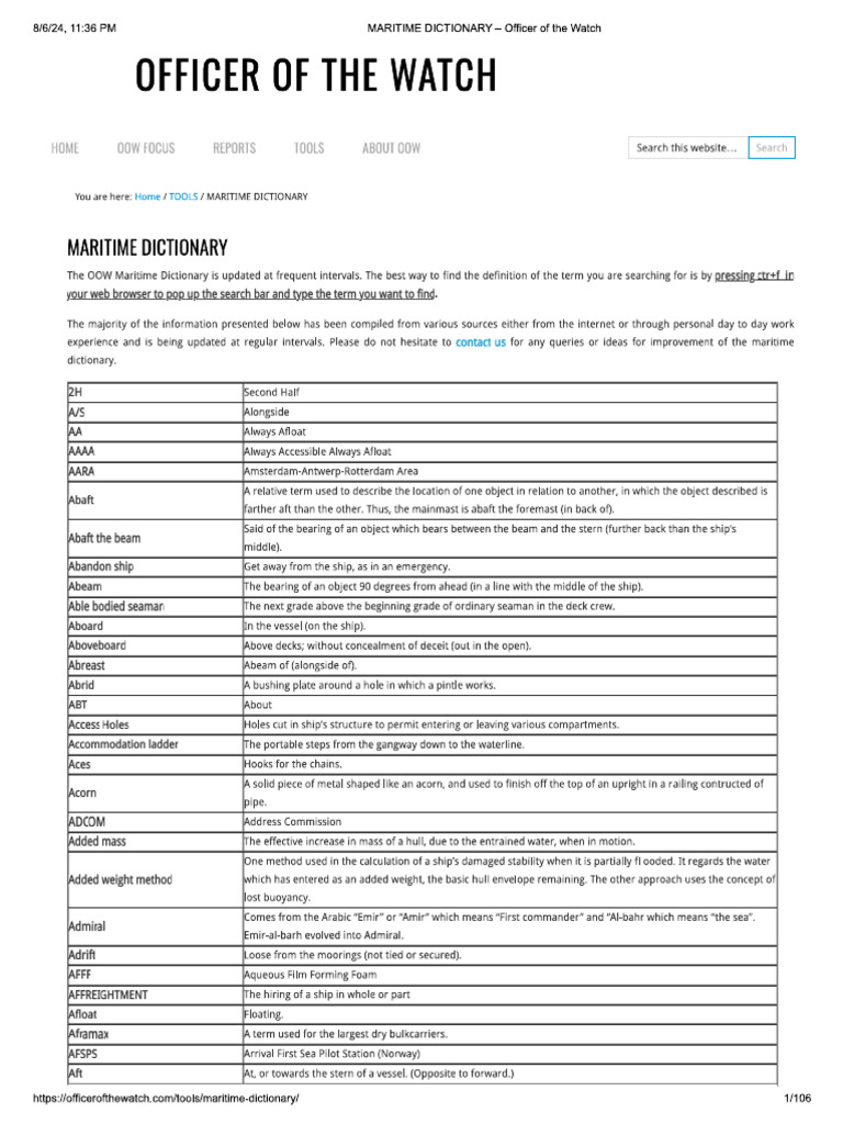 Maritime Dictionary | PDF