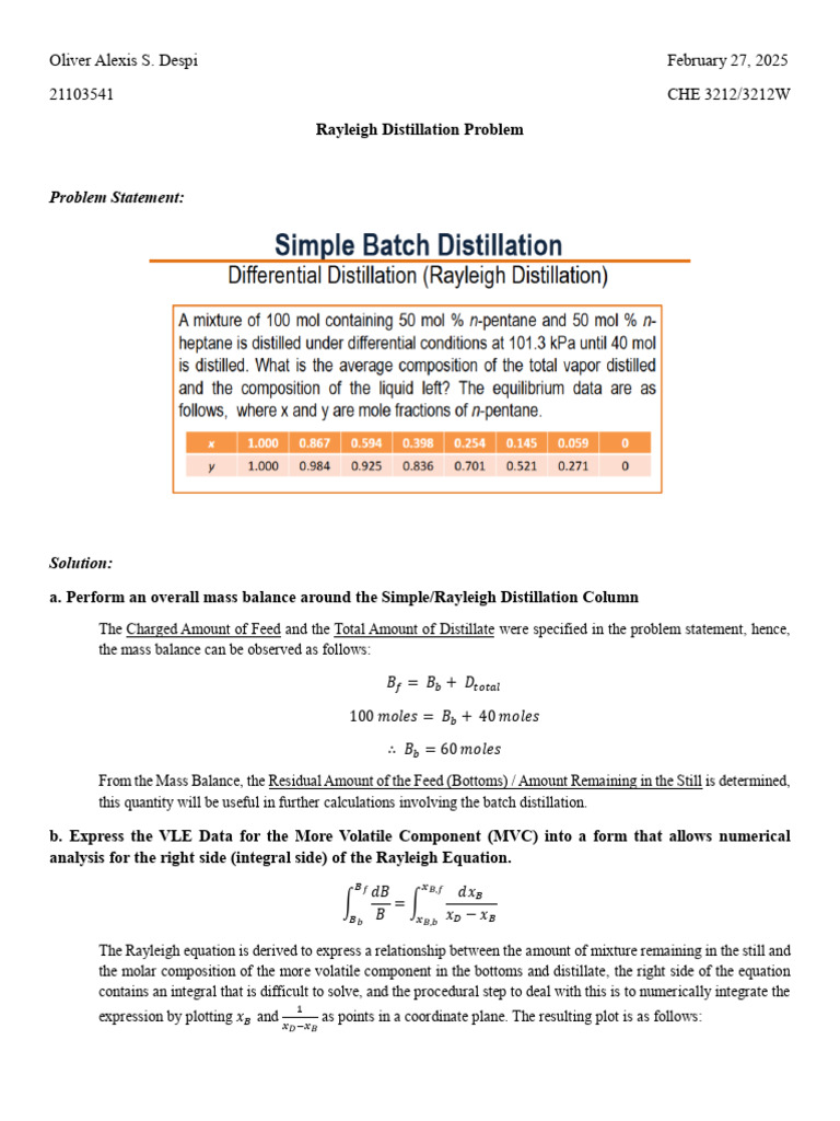 Despi - Rayleigh Distillation Activity Final (For Printing) | PDF ...