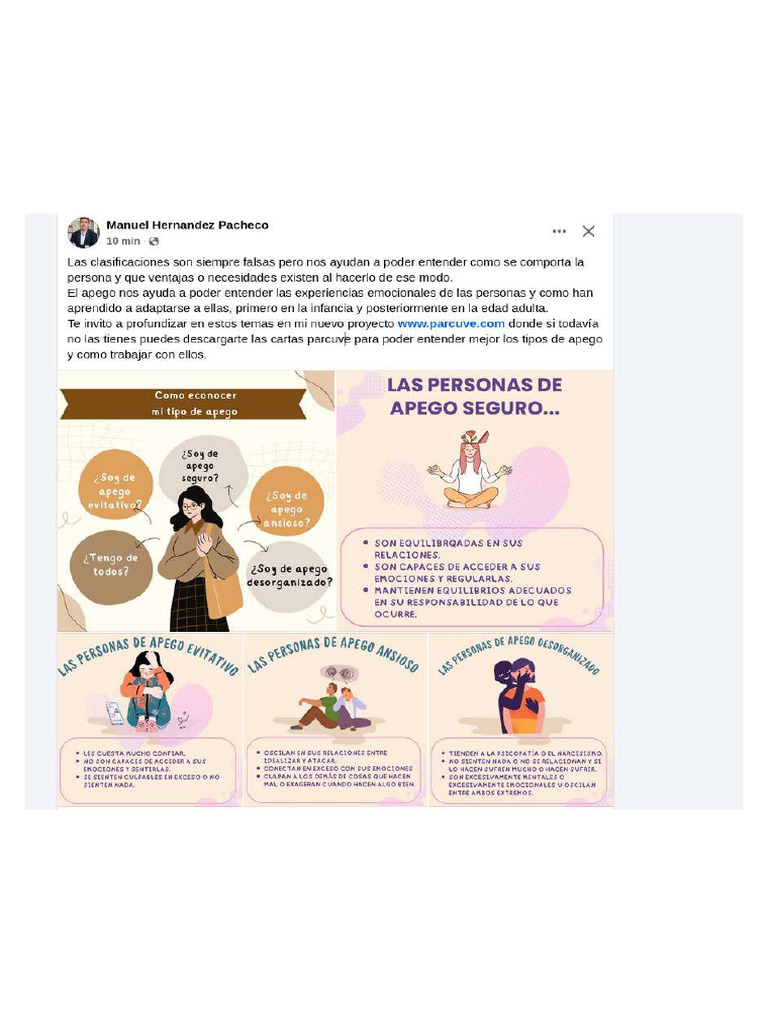 Manuel Hernández Pacheco - Tipos de Apego | PDF