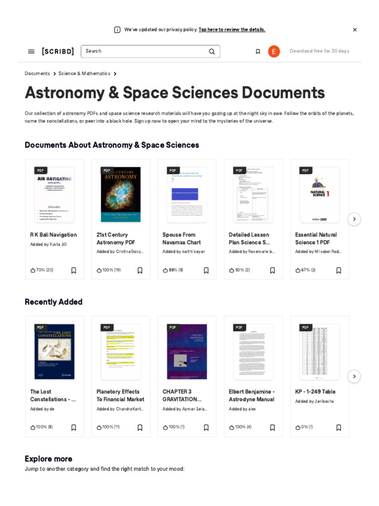 01 - Astronomy & Space Sciences Documents & PDFs - Scribd | PDF