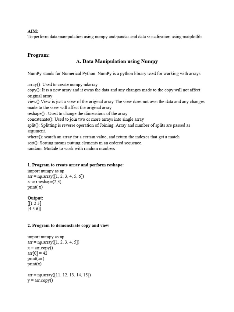 Ex 02 Data Manipulation Pandas Matplot Pdf Computer Programming