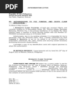 SSS Authorization Letter Template | PDF | Law