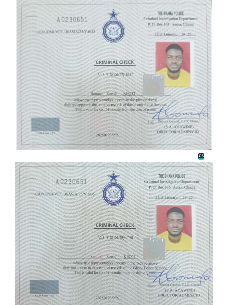 Proof of Clean Criminal Record | PDF