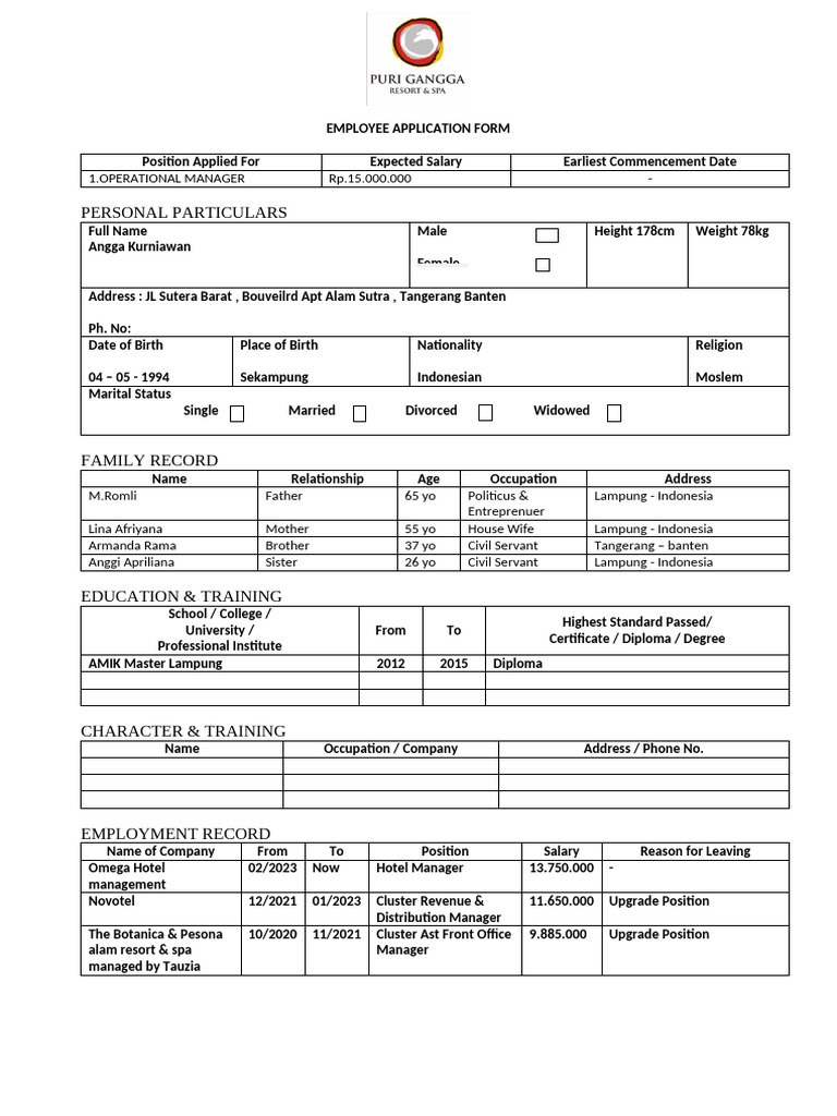 Pre-Screening Interview Form | PDF | Business | Business Economics