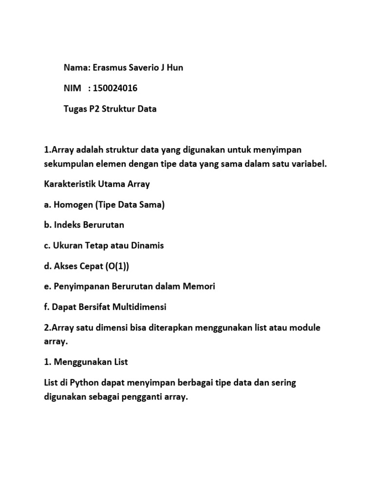Erasmus Saverio J Hun 150024016..tugas P2 Struktur Data | PDF