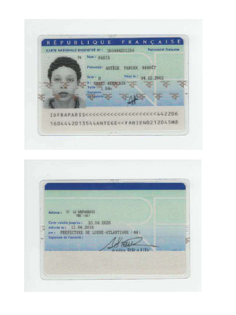 Carte Identite Recto Verso | PDF