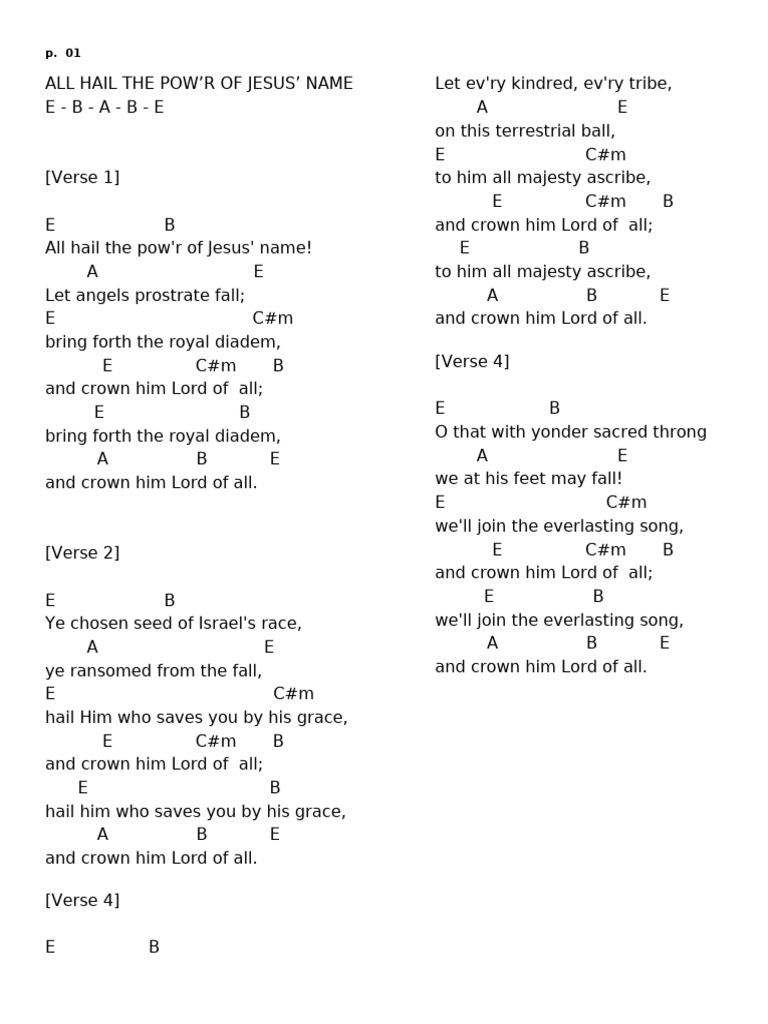 All Hail The Power of Jesus Name | PDF