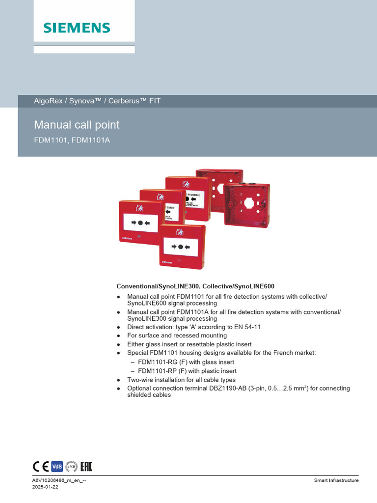 A6V10224529 Manual Call Point BR Collective SynoLINE600 Conv en | PDF ...