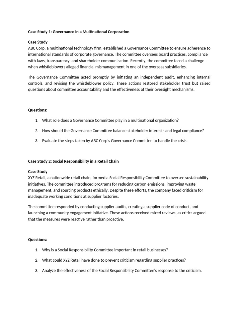 Case Studies Unit 2 BIAF | PDF