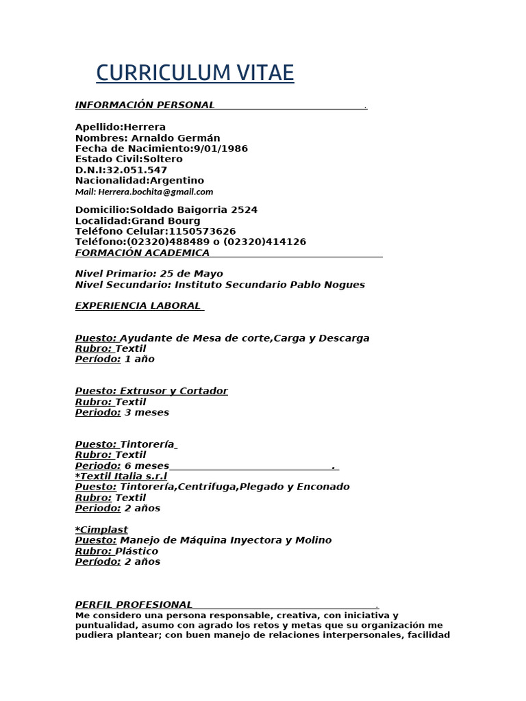 Curriculum Germán | PDF