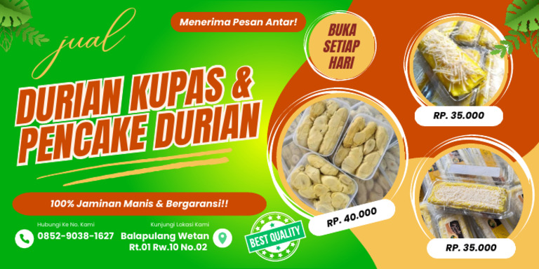 Oranye Dan Kuning Organik Minimalis Banner Warung Aneka Cemilan ...