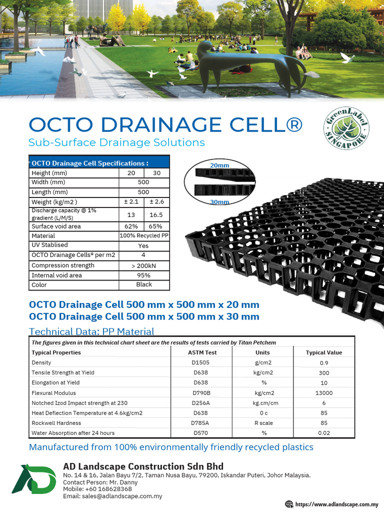 AD Drainage Cell Catalog (AD Landscape) | PDF | Drainage | Road Surface
