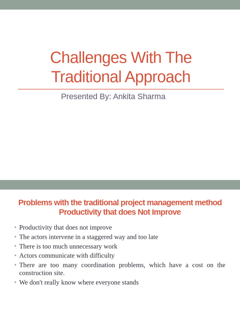 Challenges With The Traditional Approach | PDF | Project Management ...