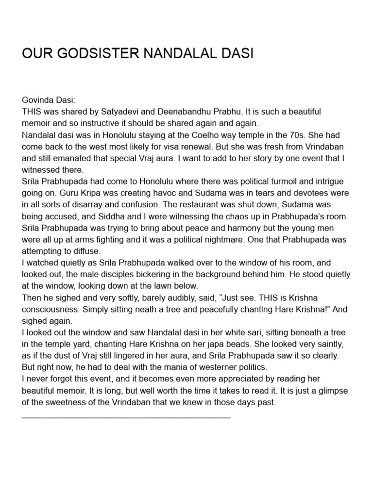 Dandavat Parikrama of Govardhana - Nandalal Dasi | PDF | Krishna | Hinduism