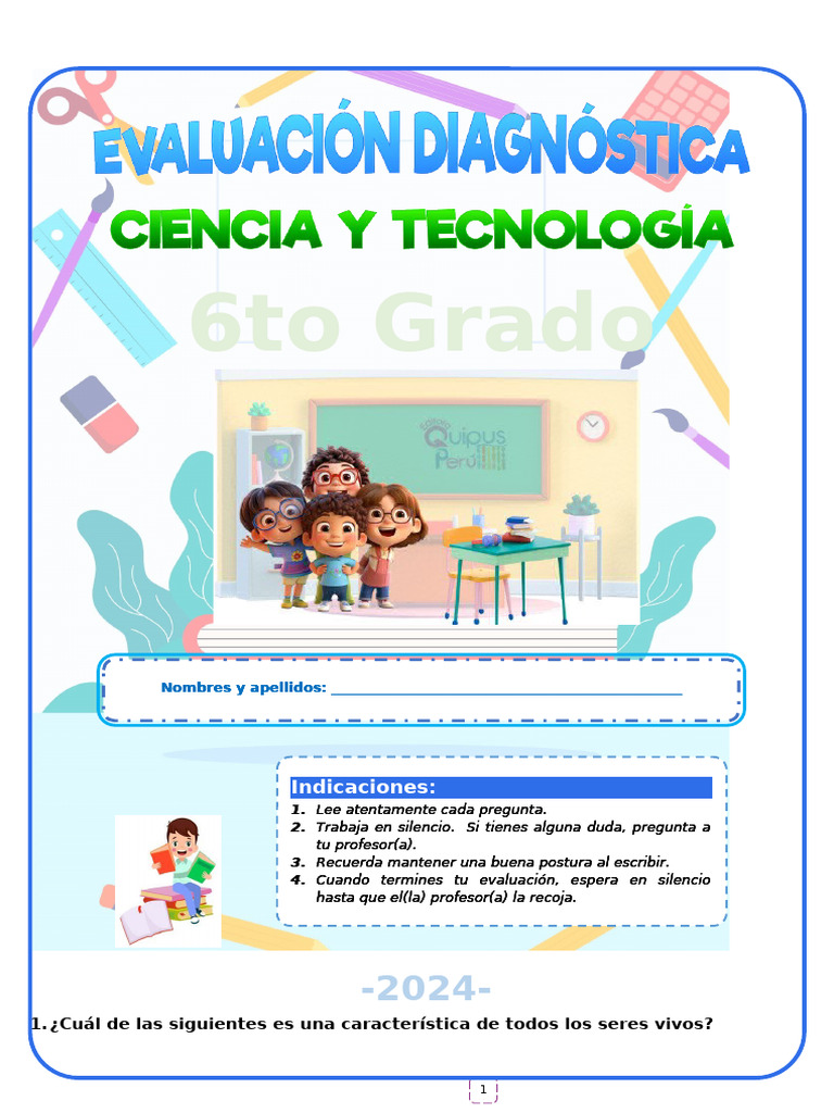 Ev. Diagnóstica CT 6º | PDF | Biología
