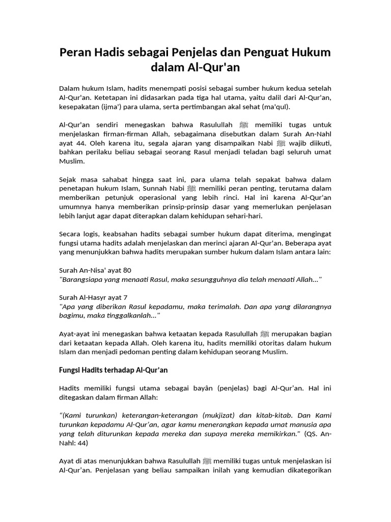Fungsi Hadis dalam Hukum Halal-Haram | PDF