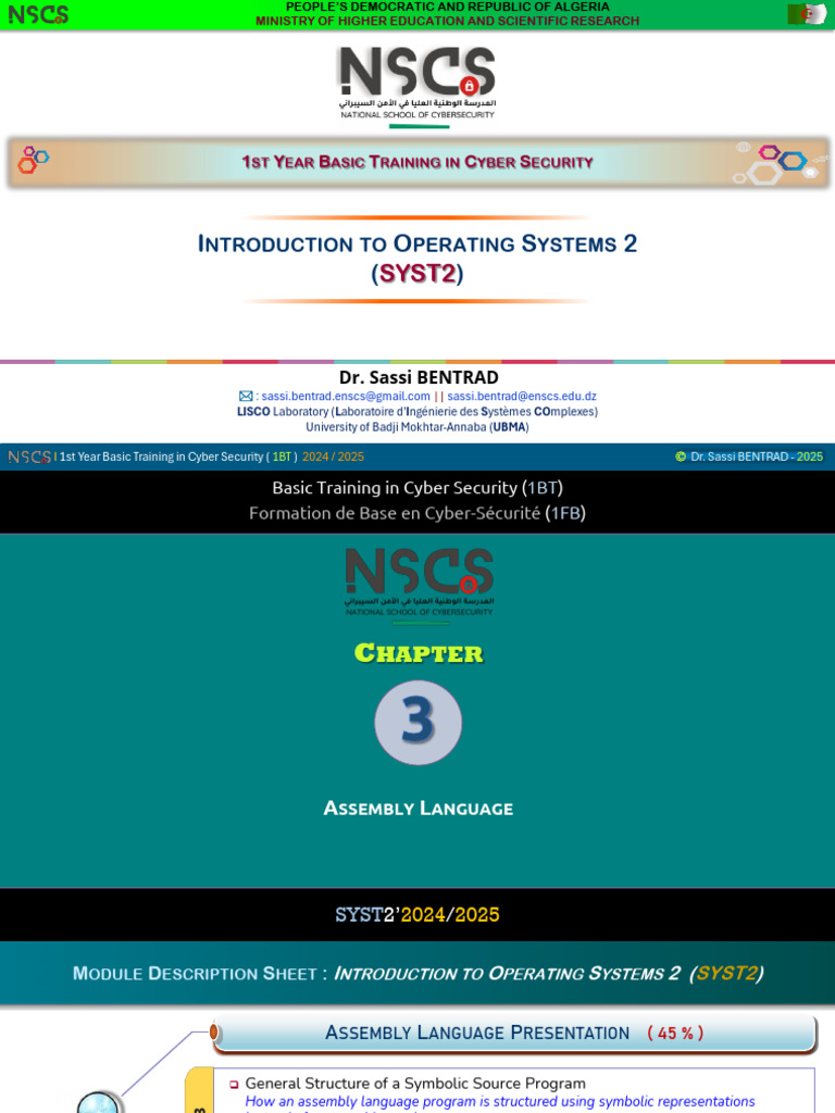 NSCS-SYST2 Course_Chapter 3 version 1.0 | PDF | Assembly Language | Integer (Computer Science)