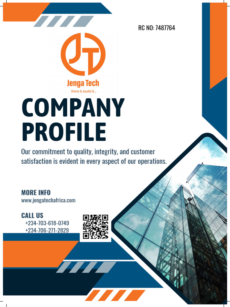 White and Blue Modern Company Profile Cover Document A4 Portrait-2 ...