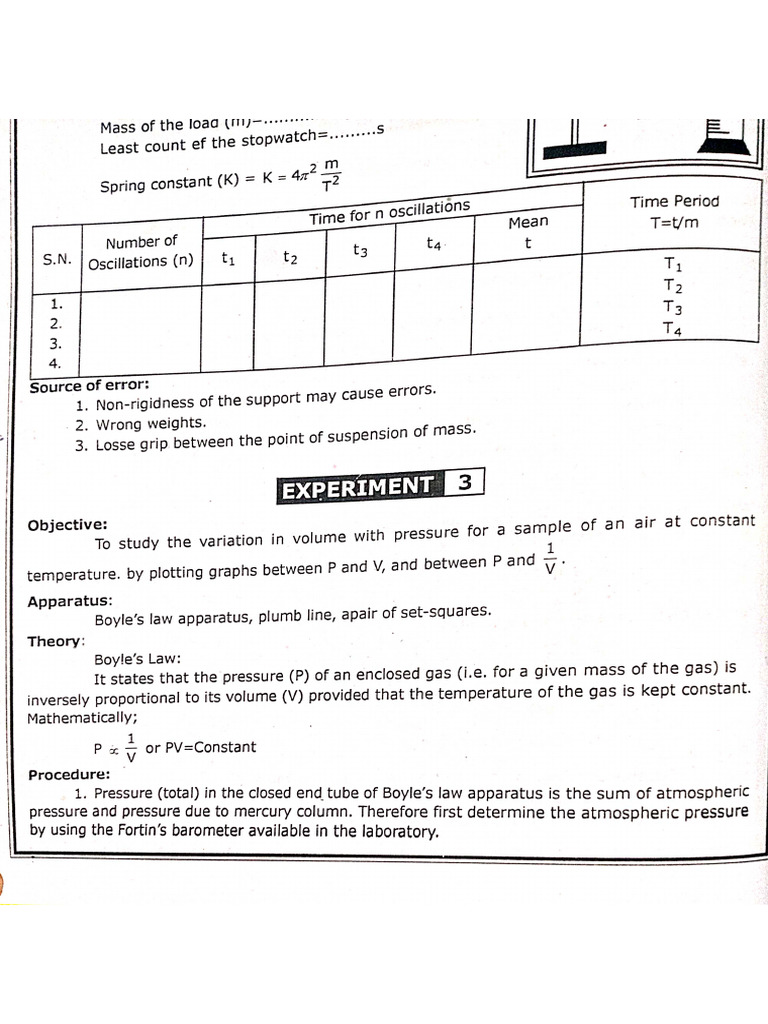 Physics Practical Section B Experiments | PDF