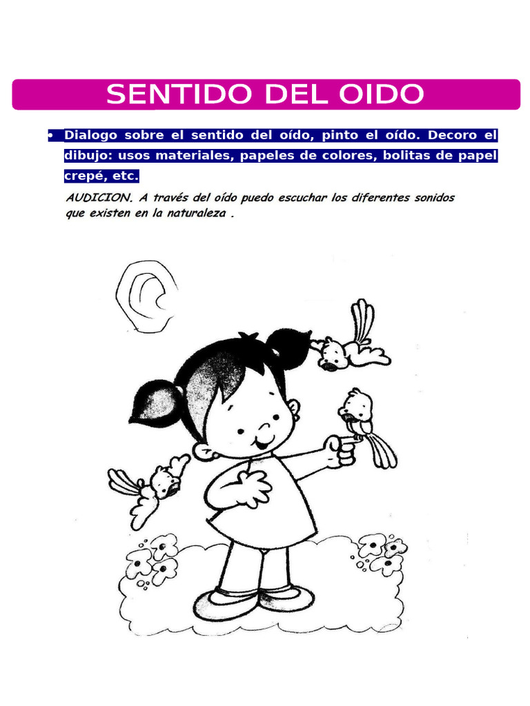 Sentido-del-Oido FICHA PARA IMPRIMIR | PDF
