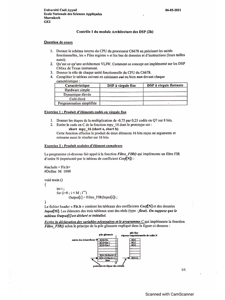 Contrôle 1 DSP | PDF