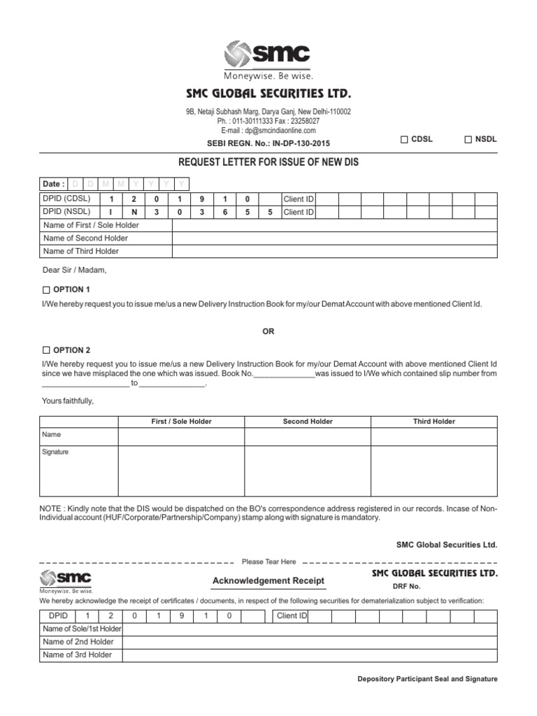 Dis Book Letter | PDF | Settlement (Finance) | Finance & Money Management