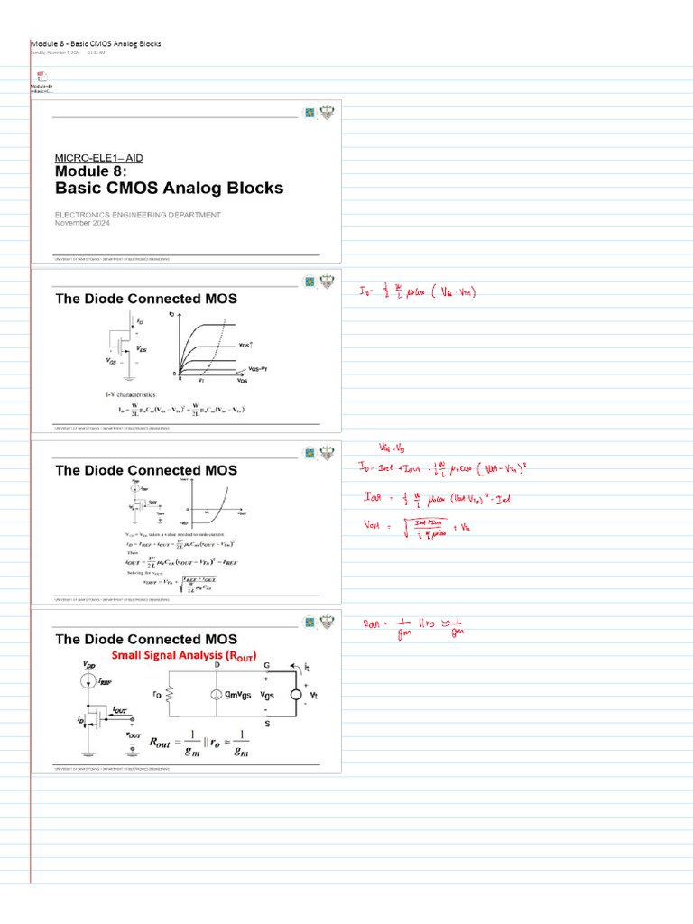 Module 8 - Basic CMOS Analog Blocks | PDF