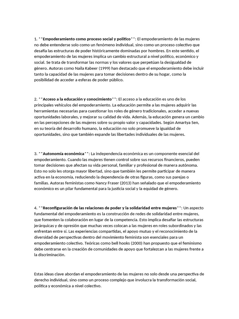 empoderamiento de las mujeres | PDF | Empoderamiento | Mujer