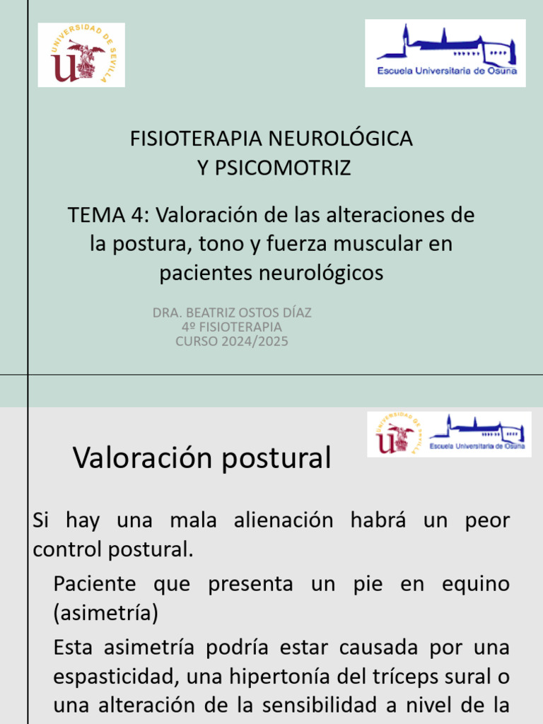 Valoración del Tono Muscular y Postural | PDF | Músculo | Neurología
