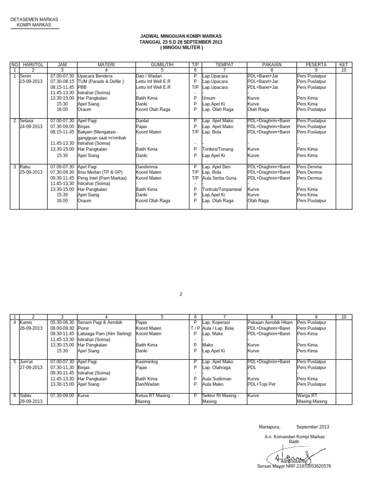 Jadwal Minggu Ke 3 BLN April 2025 | PDF