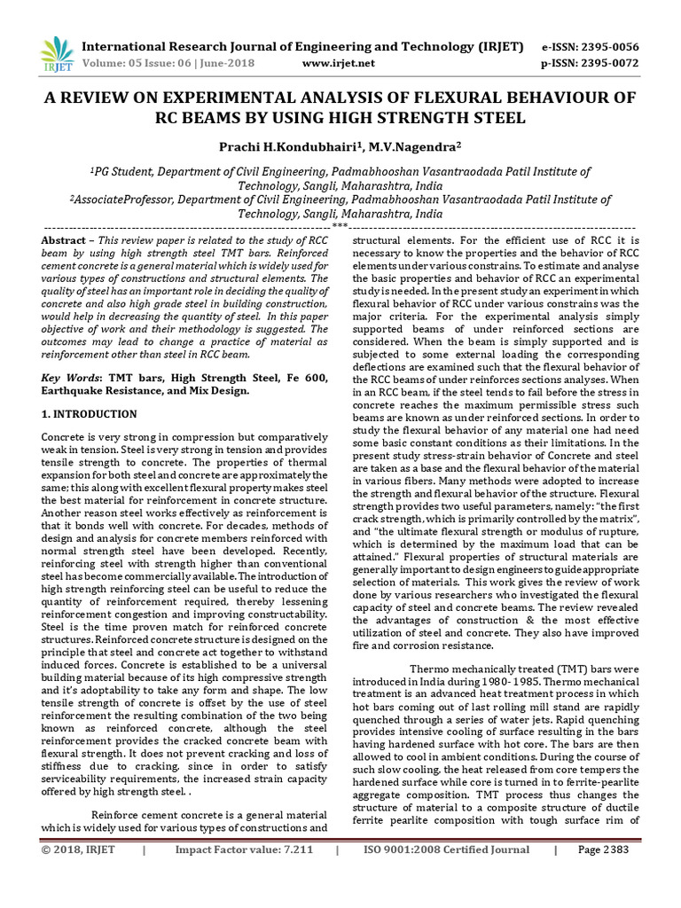 Comparison of Fe500 and Fe600 | PDF | Concrete | Strength Of Materials