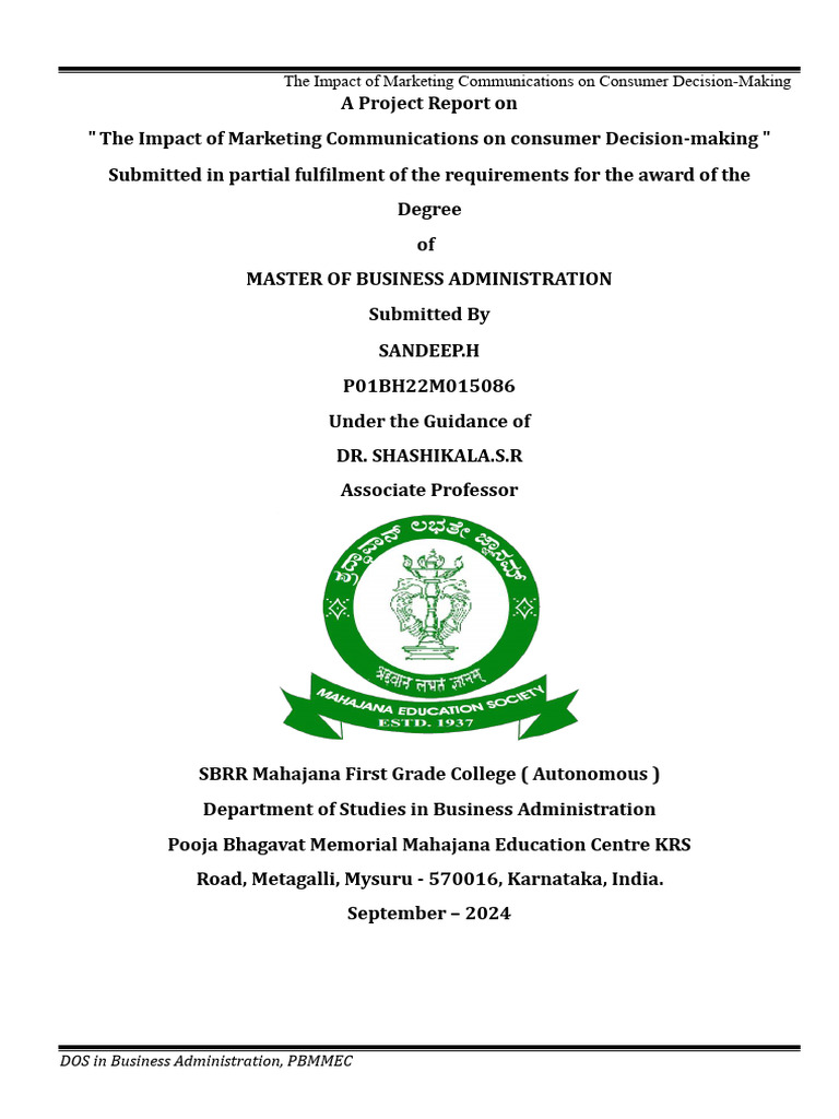 Sandeep H | PDF | Marketing Communications | Brand