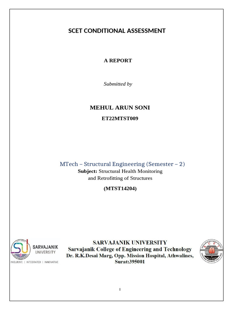 MEHUL - SCET Condition Assesment | PDF | Fracture | Bending