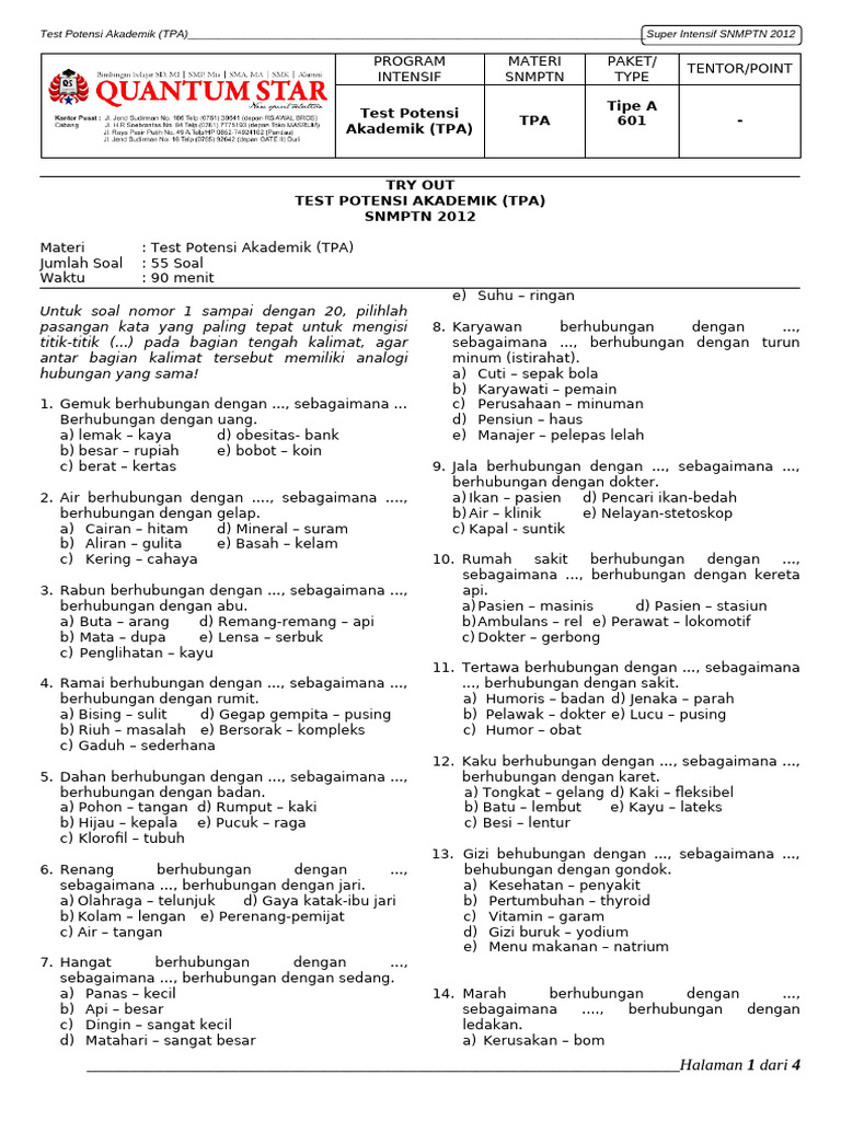 Try Out TPA-605 | PDF