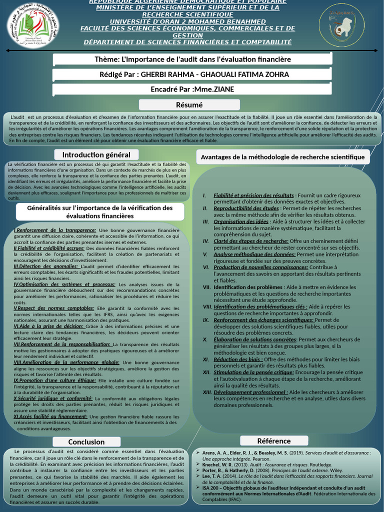 Poster AUDIT | PDF | Audit | Crédibilité